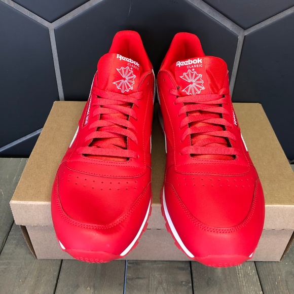 Reebok | Shoes | New Reebok Classic Leather Mu Red White Sneaker | Poshmark